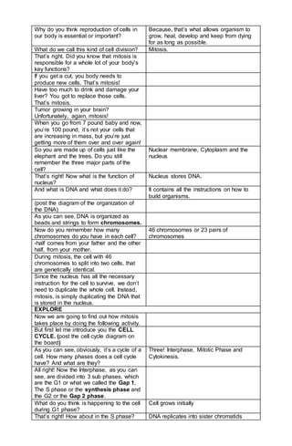 Lesson in science mitosis | DOCX