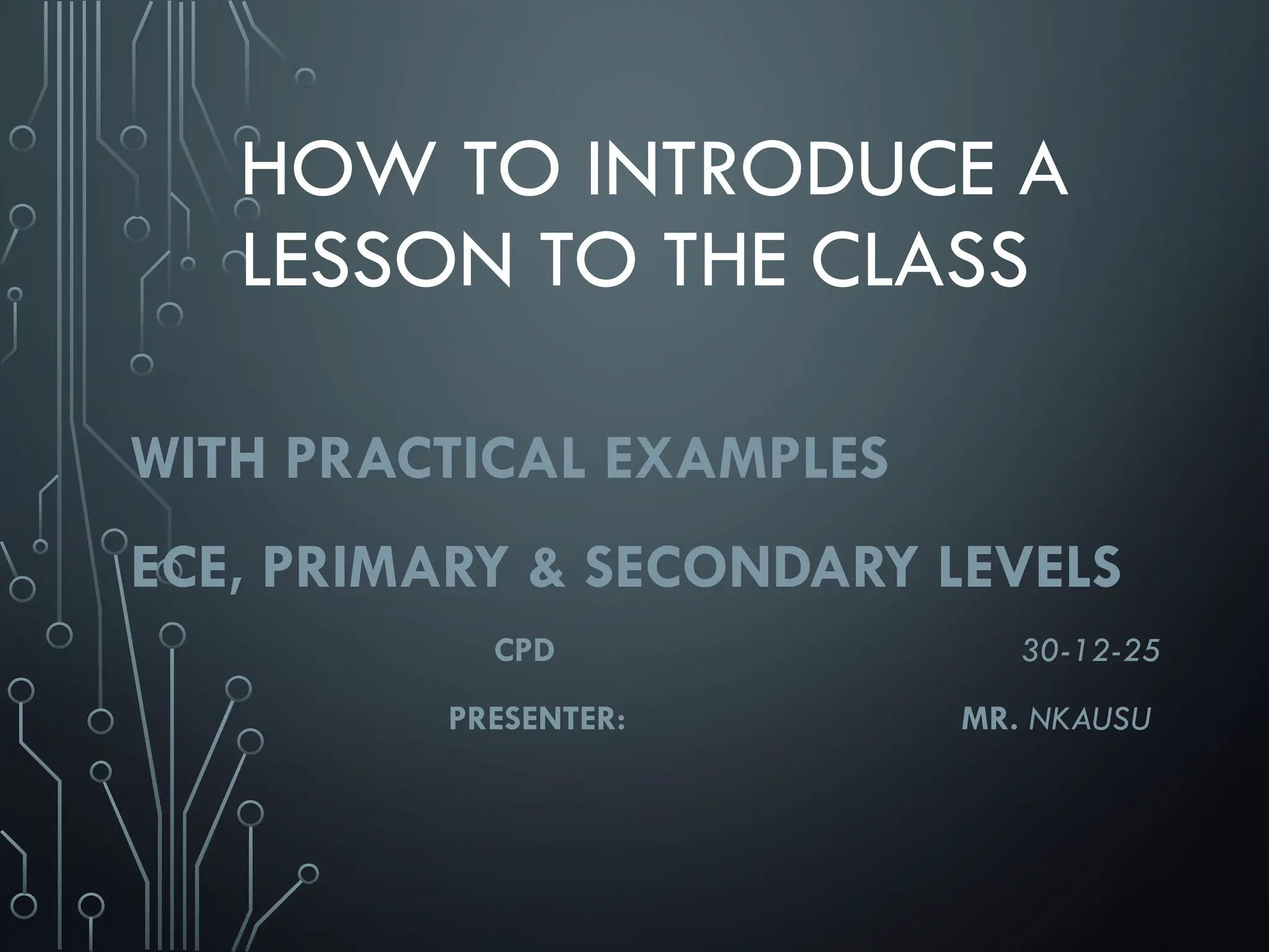 lesson introduction for Teachers presentation | PPTX