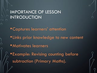 lesson introduction for Teachers presentation | PPTX