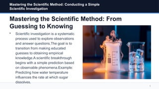 Mastering the Scientific Method: Conducting and Analyzing Simple ...