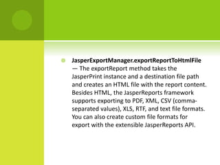 Jasper Report - Lesson | PPTX | Desktop Publishing | Computer Software and Applications