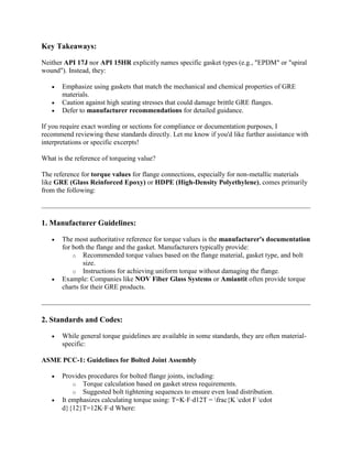 Lesson Learned for non metallic piping (HDPE) Gasket selection instead of spiral wounded | PDF