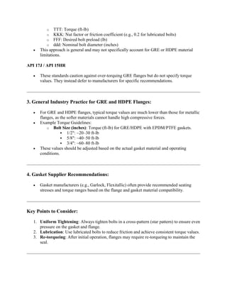 Lesson Learned for non metallic piping (HDPE) Gasket selection instead of spiral wounded | PDF