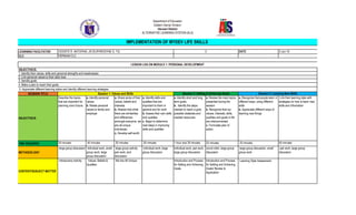 ALS Lesson Log on MYDev Life Skills Module 2 Personal Development (Sessions 1-3) | PDF
