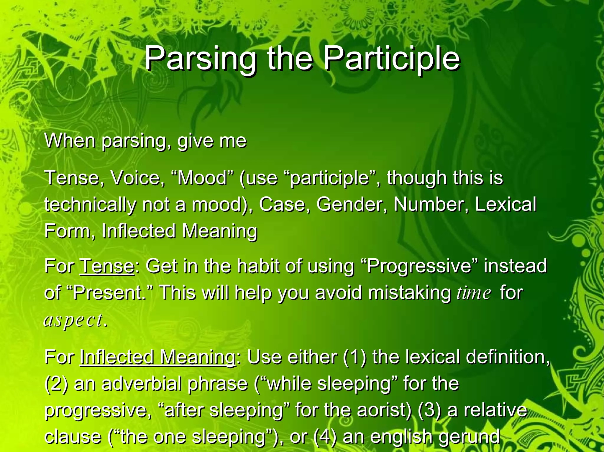 Introduction to Participles | PPT
