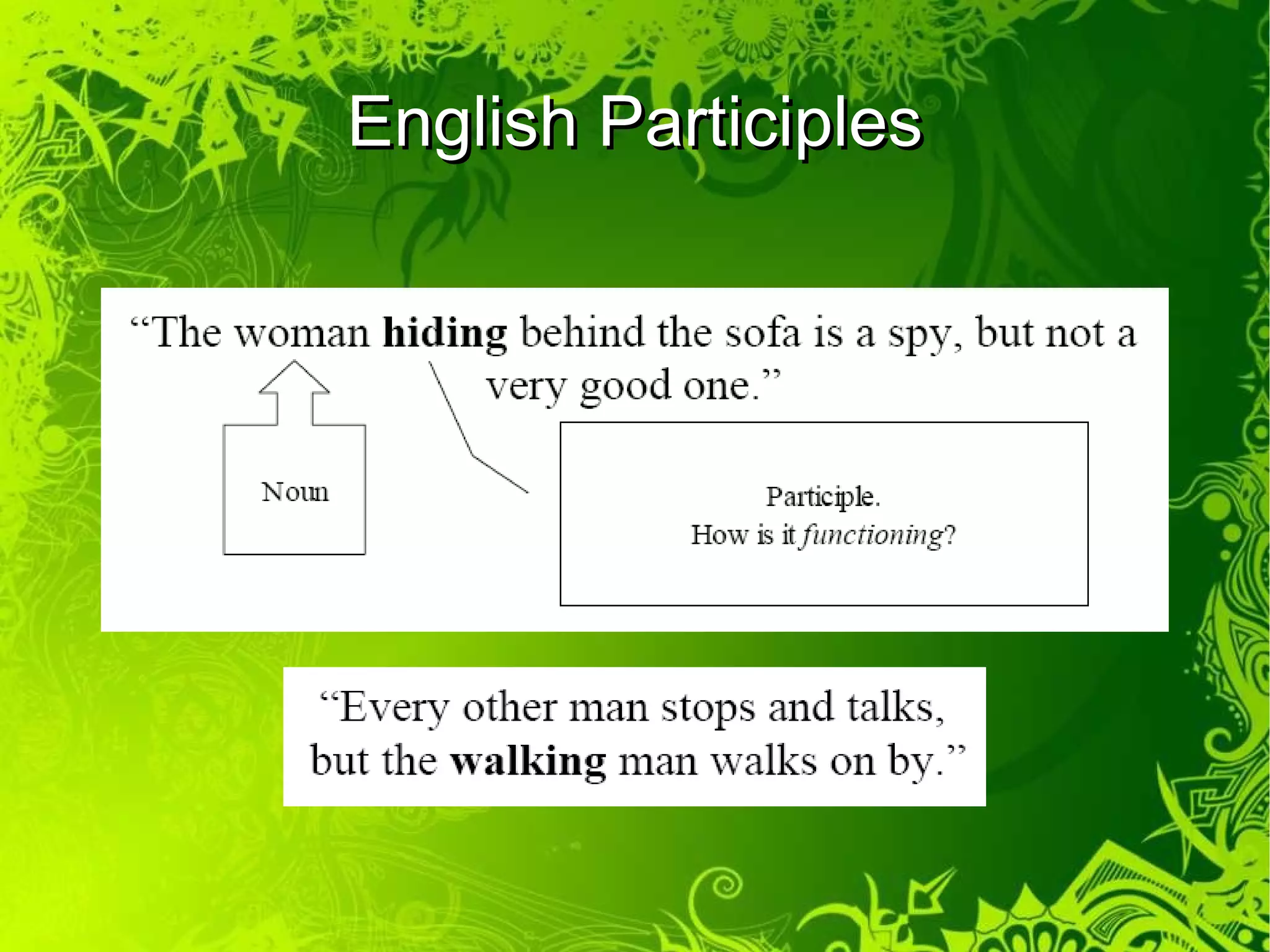 Introduction to Participles | PPT