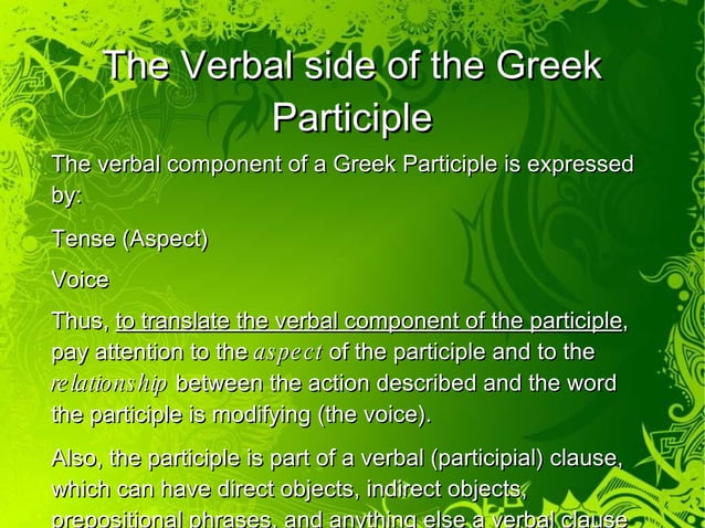 Introduction to Participles | PPT