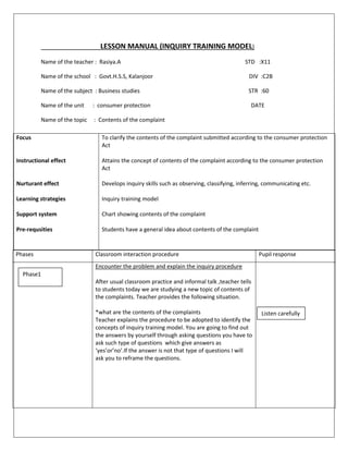 Lesson manual | PDF | Educational Assessment | Education