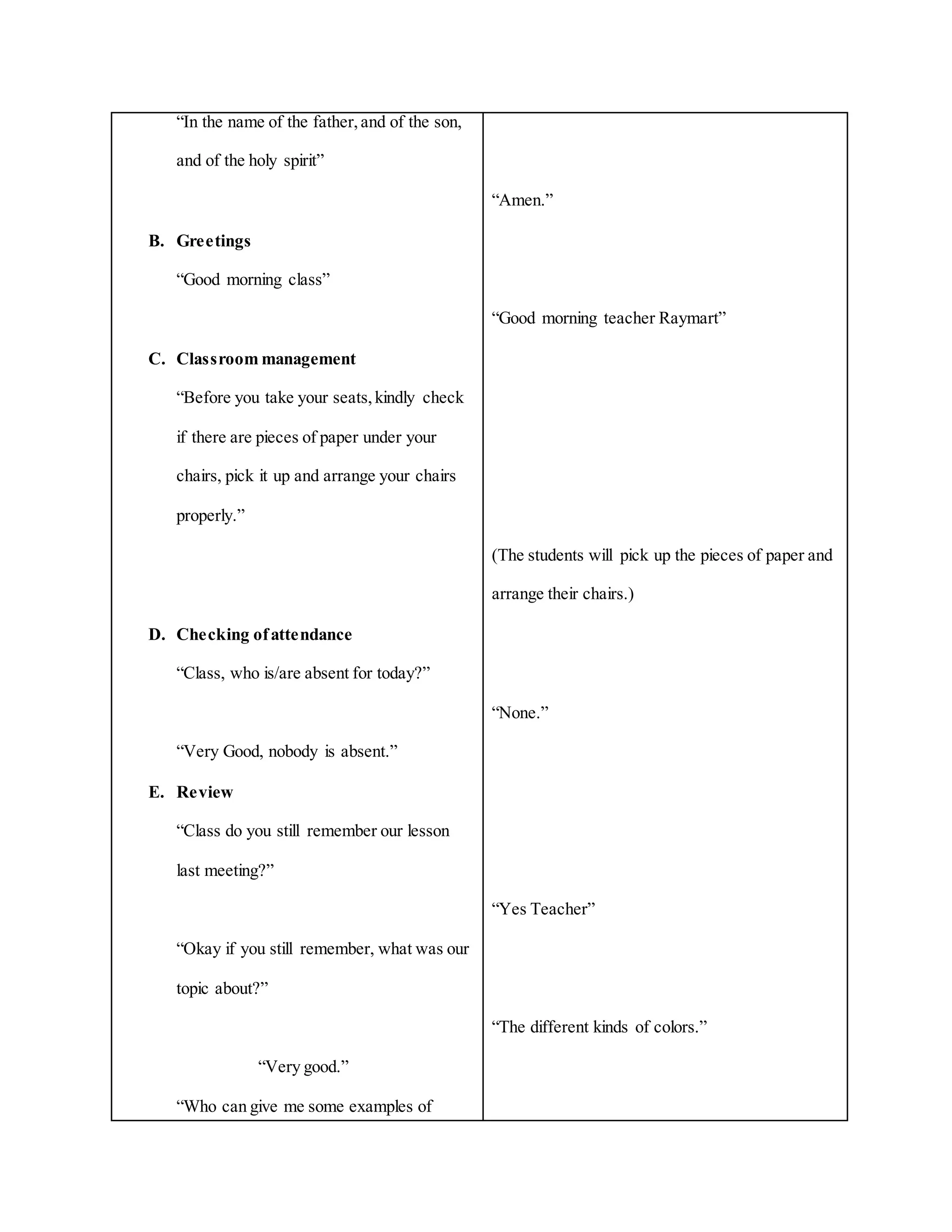 5 e's Detailed lesson plan for kindergarden | DOCX