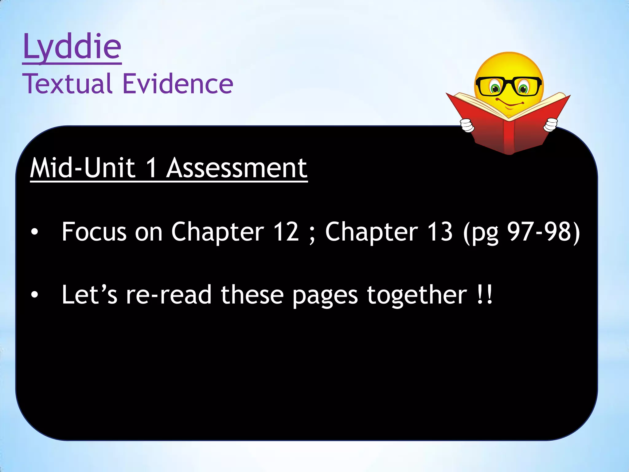 Lyddie: Lesson nine, Unit 1 | PPTX