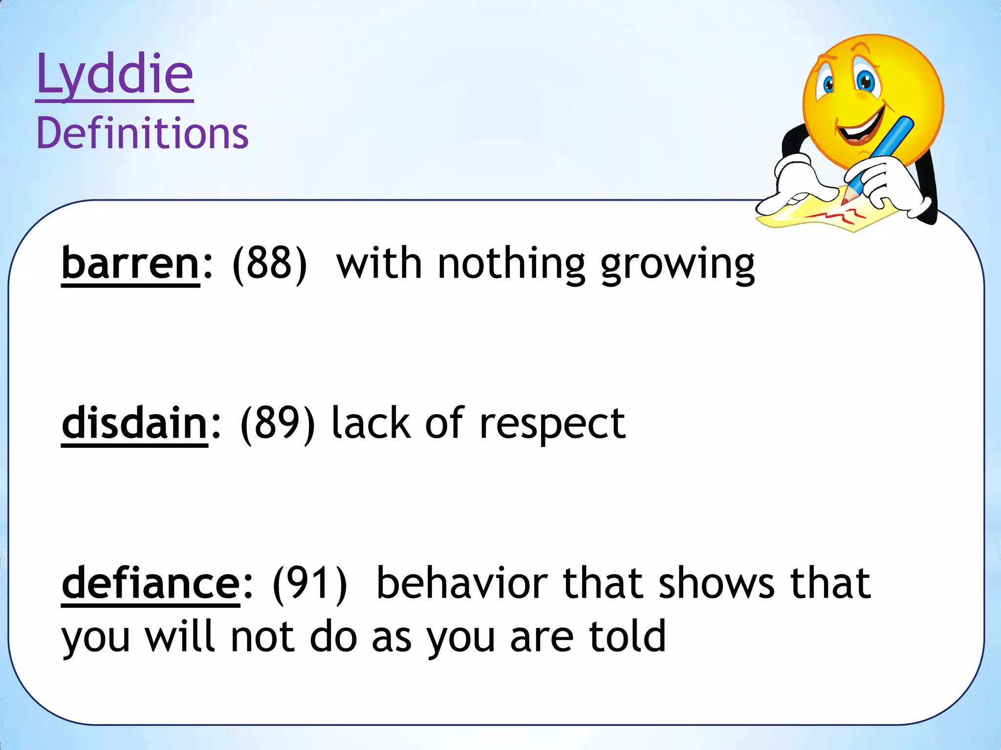 Lyddie: Lesson nine, Unit 1 | PPTX