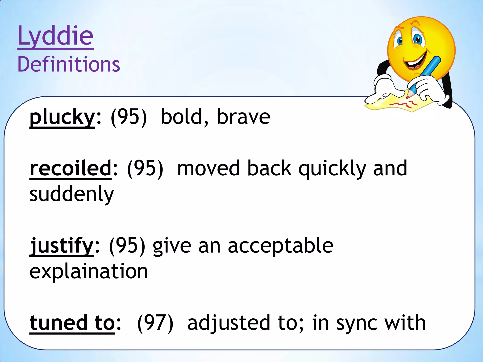 Lyddie: Lesson nine, Unit 1 | PPTX