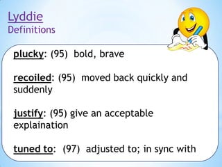Lyddie: Lesson nine, Unit 1 | PPT