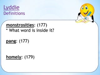 Lyddie: Lesson ninteen, Unit 1 | PPTX