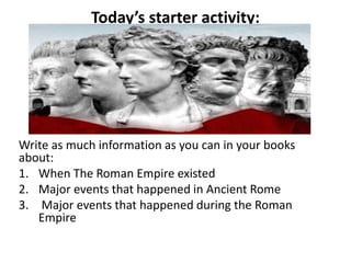 Lesson no 3 the roman empire the regent's | PPTX
