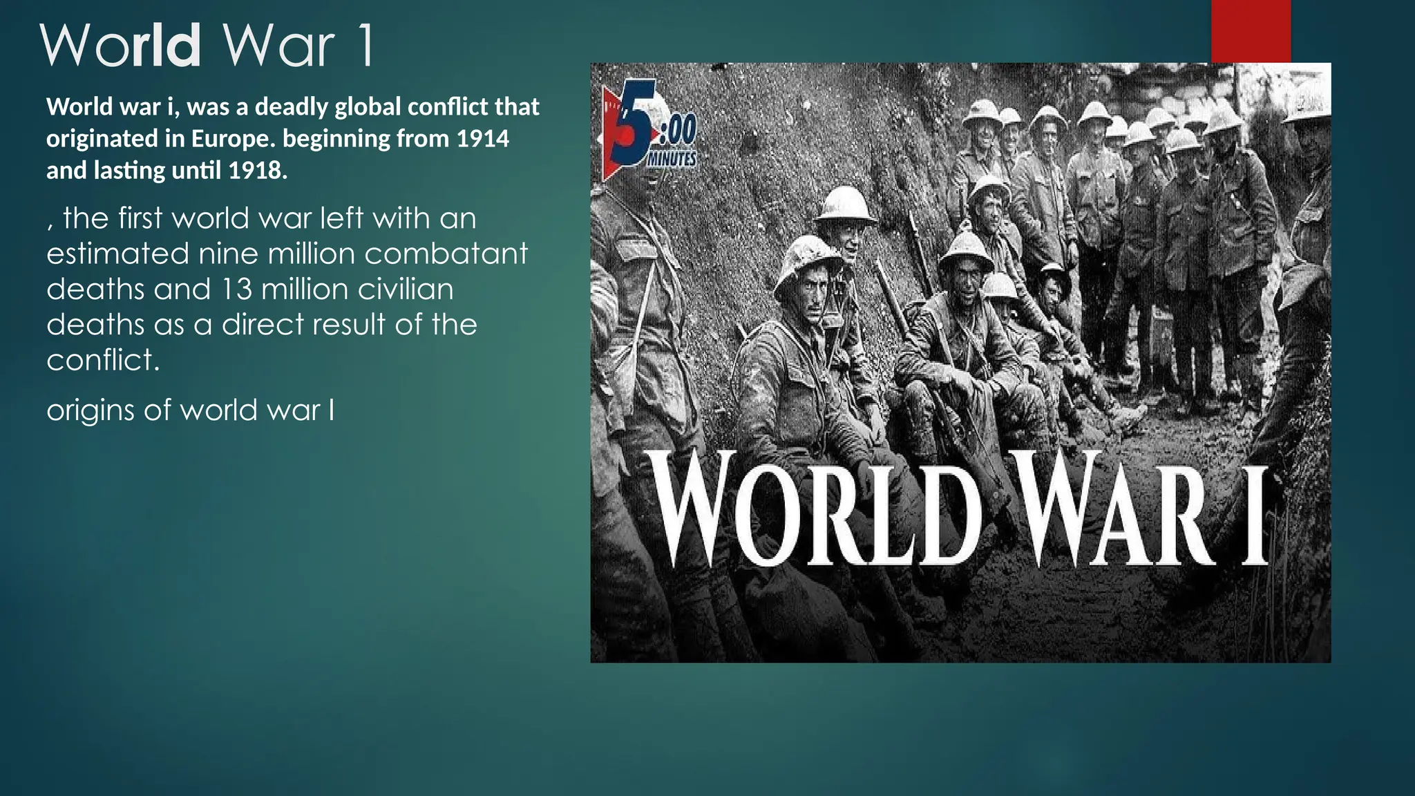 WORLD WAR 1: THE BEGINNING OF HUMANS SUFFERING | PPT