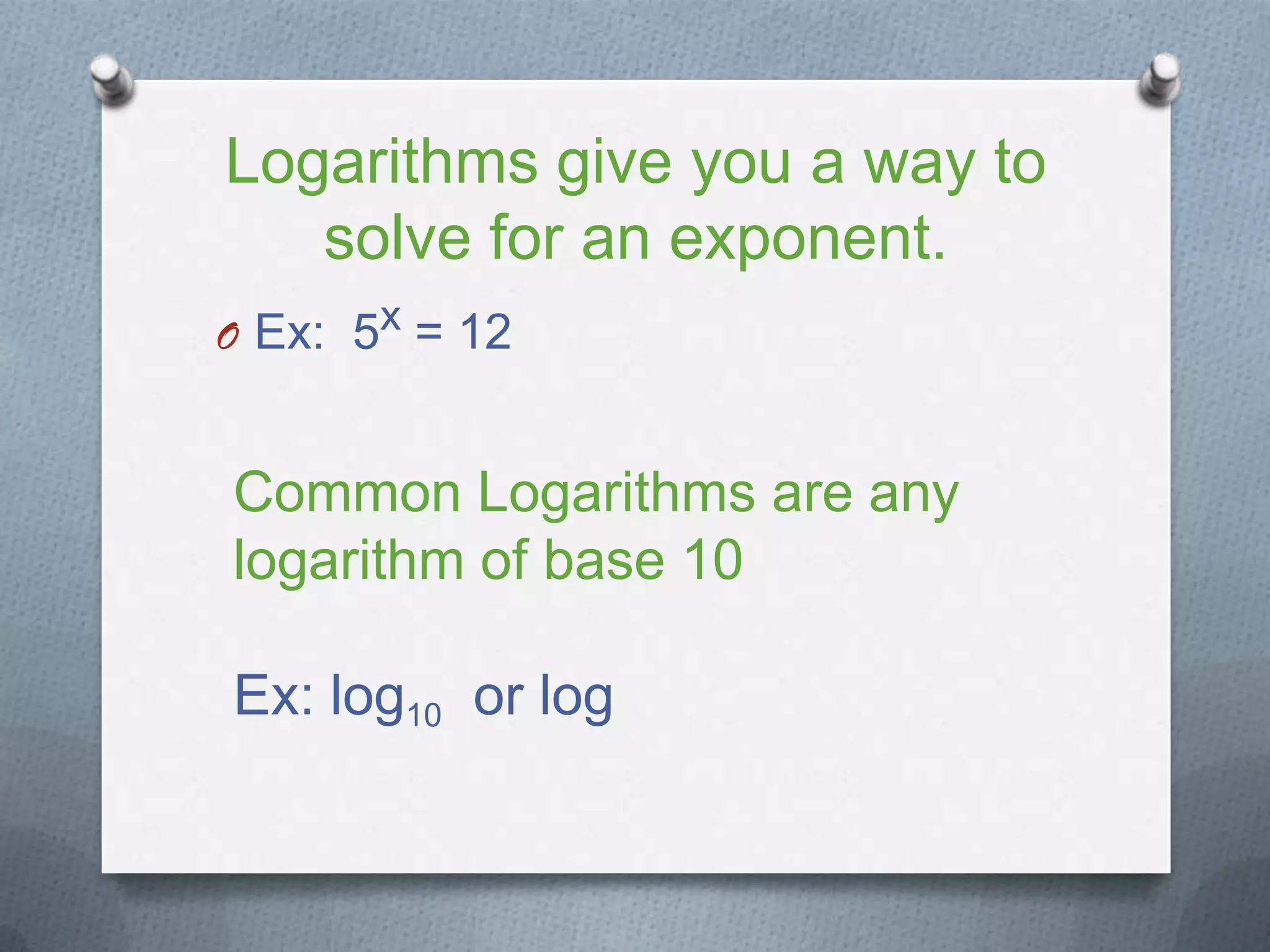 Common Logarithms | PPTX