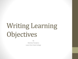 Lesson objectives goals assessment | PPTX