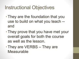 Lesson objectives goals assessment | PPTX