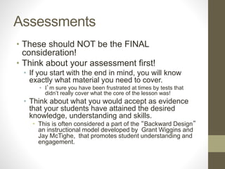 Lesson objectives goals assessment | PPTX