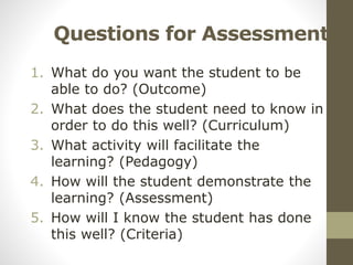 Lesson objectives goals assessment | PPTX