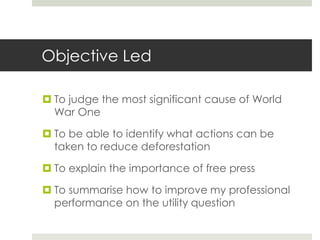 Lesson objectives mini bite | PPTX