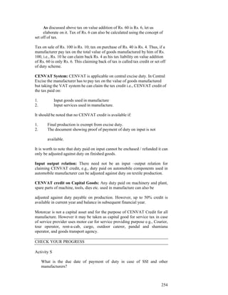 Lesson On Excise Duty | PDF