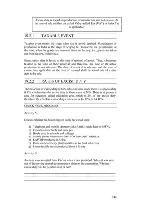 Lesson On Excise Duty | PDF