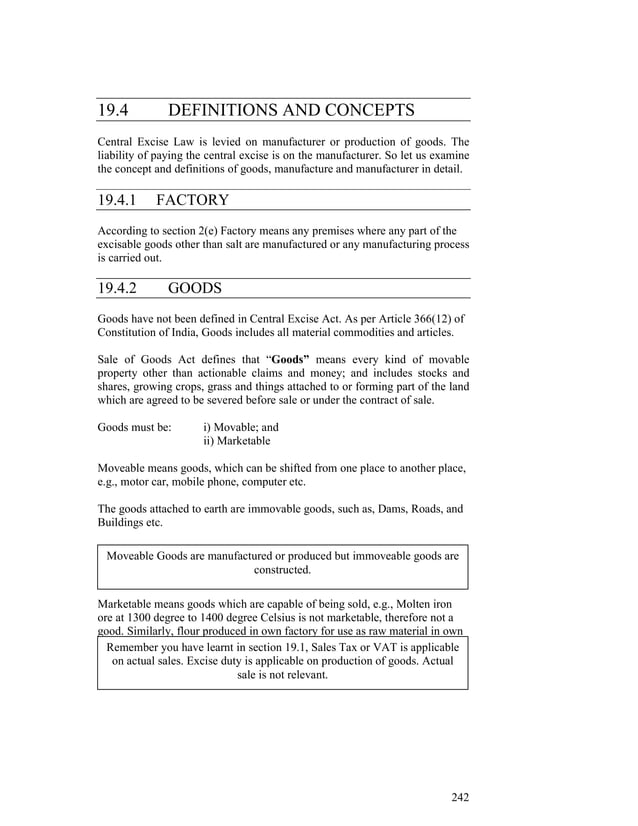 Lesson On Excise Duty | PDF