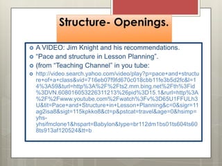 LESSON ORGANISATION. OPENING. SEQUENCING. PACING. CLOSING | PPTX