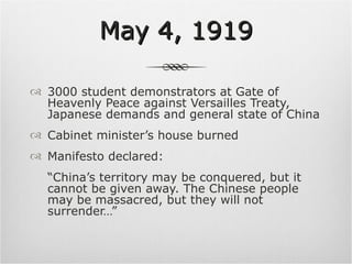 Lesson outline the may 4th movement | PPT