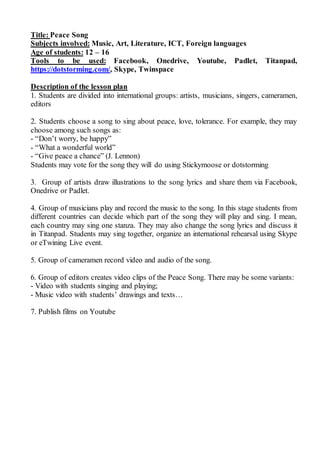 Lesson peace song | PDF