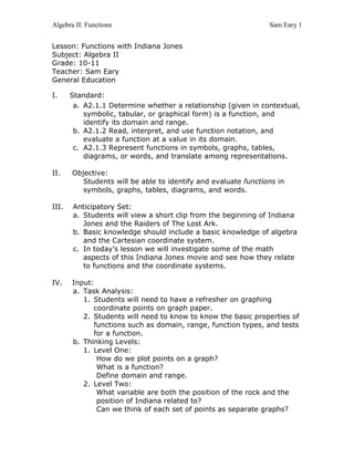 Algebra2-Functions Lesson Plan | DOCX
