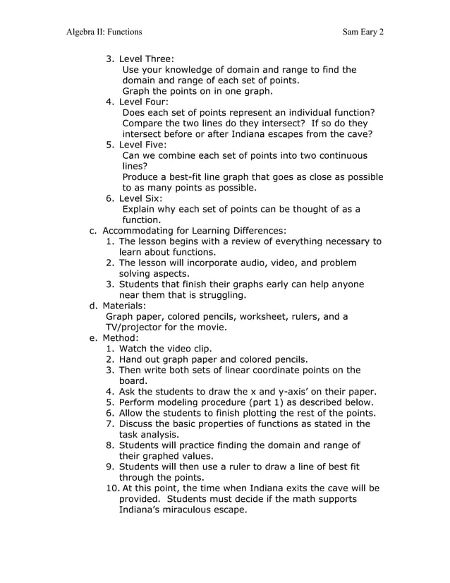 Algebra2-Functions Lesson Plan | DOCX