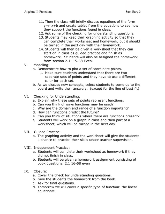 Algebra2-Functions Lesson Plan | DOCX