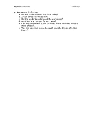 Algebra2-Functions Lesson Plan | DOCX