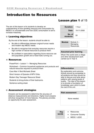 Lesson Plan | PDF