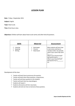 Lesson plan | PDF