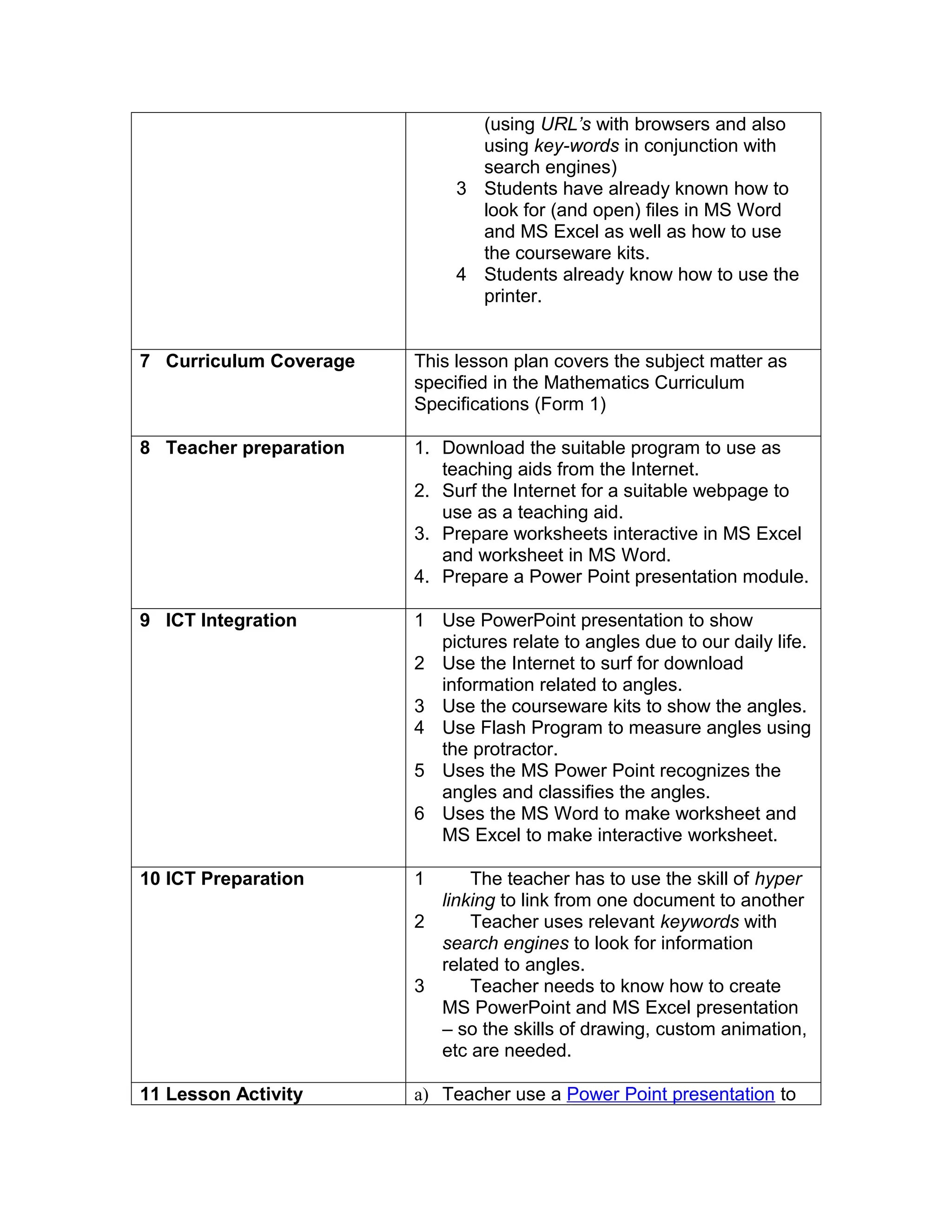 Lesson plan | DOC