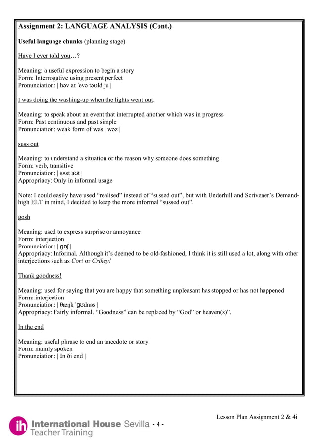 Example of a CELTA lesson plan | PDF