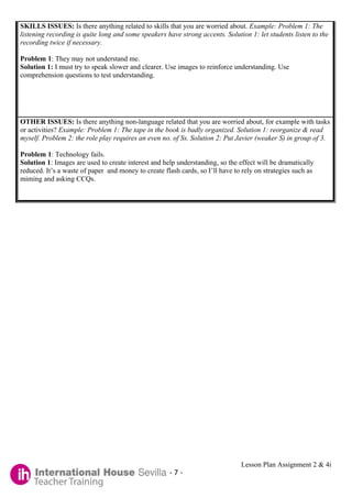 Example of a CELTA lesson plan | DOC