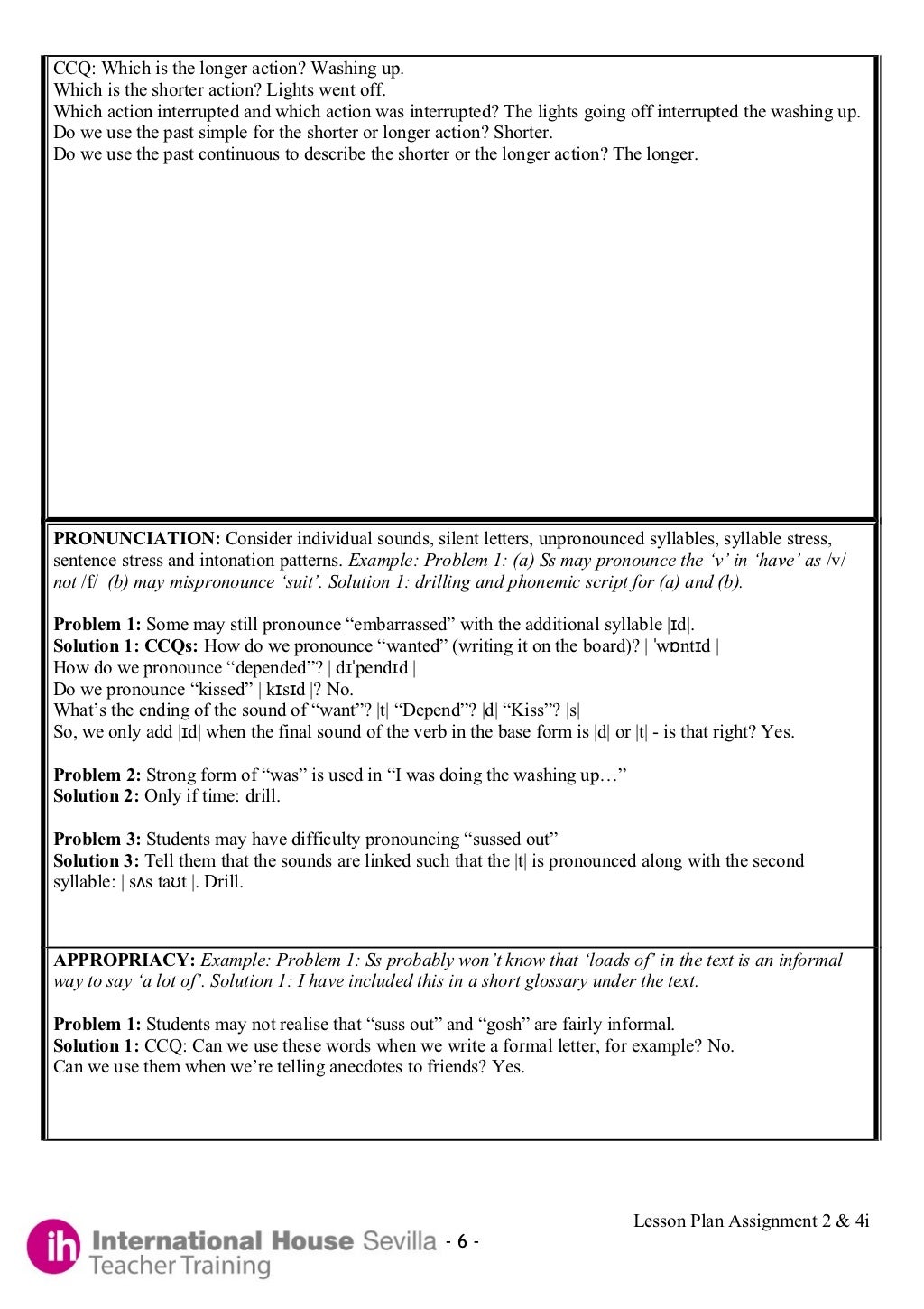 Example of a CELTA lesson plan