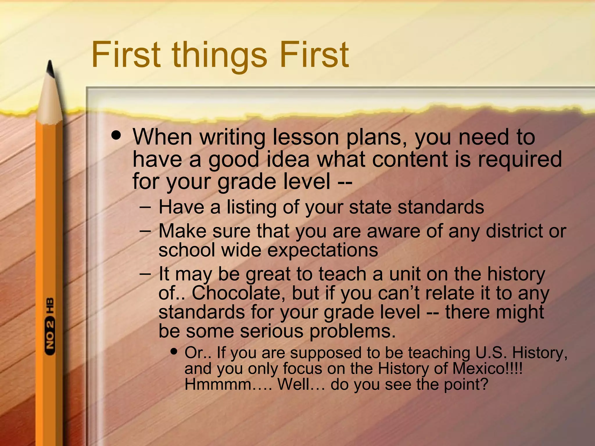 Creating Lesson Plans - The Basics | PPT