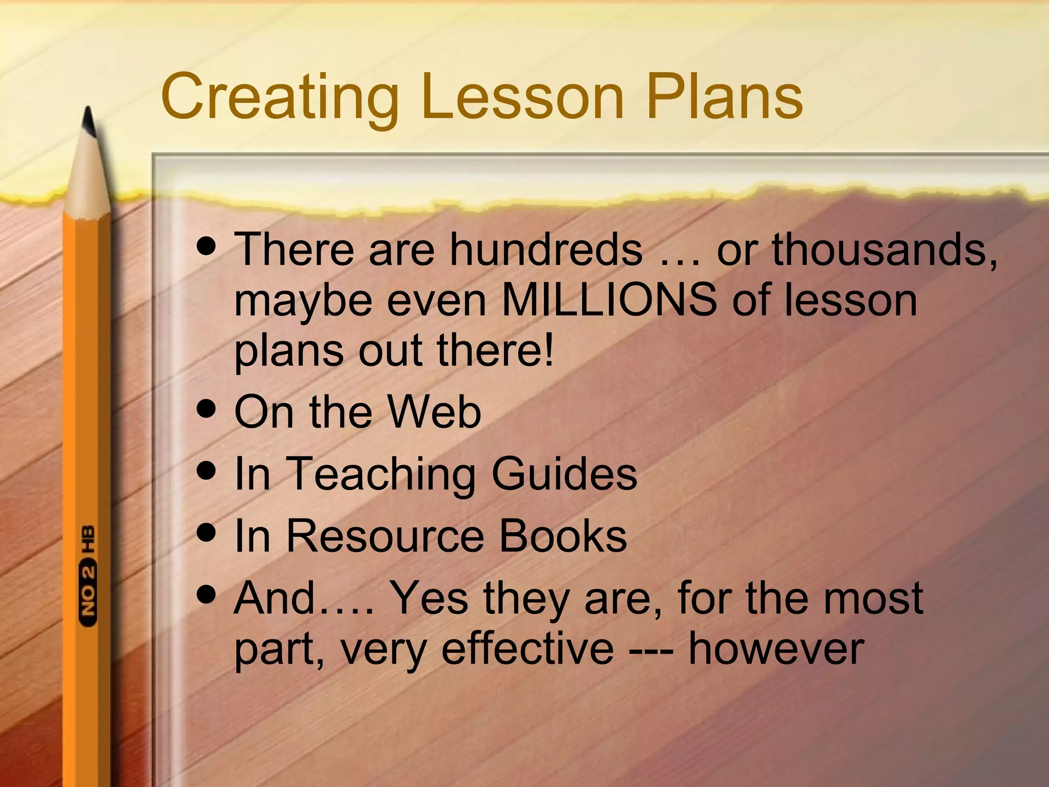 Creating Lesson Plans - The Basics | PPT