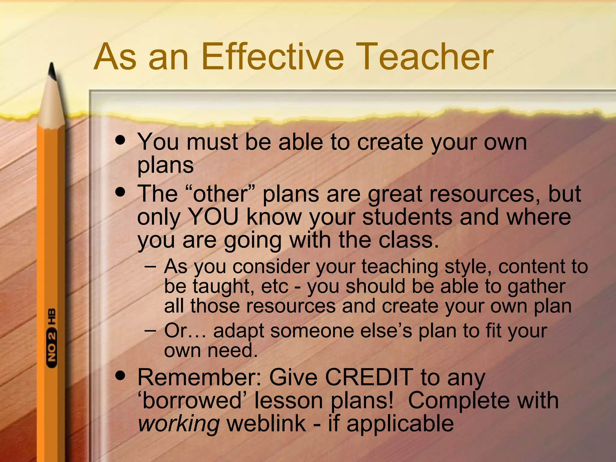 Creating Lesson Plans - The Basics | PPT