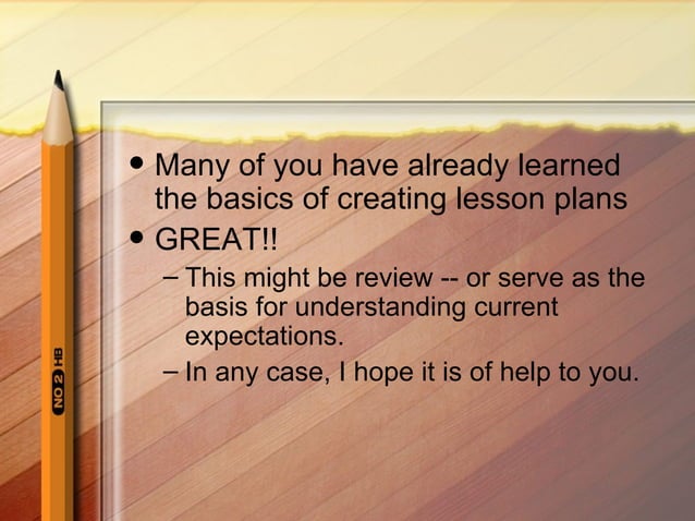 Creating Lesson Plans - The Basics | PPT