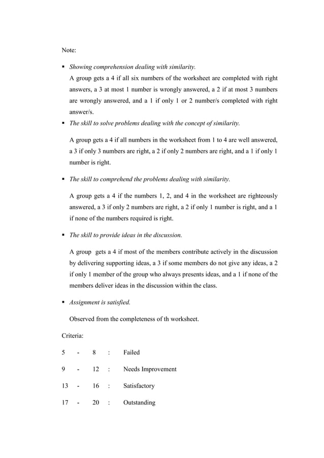 Lesson plan Congruence and Similarity | DOCX | Educational Assessment ...