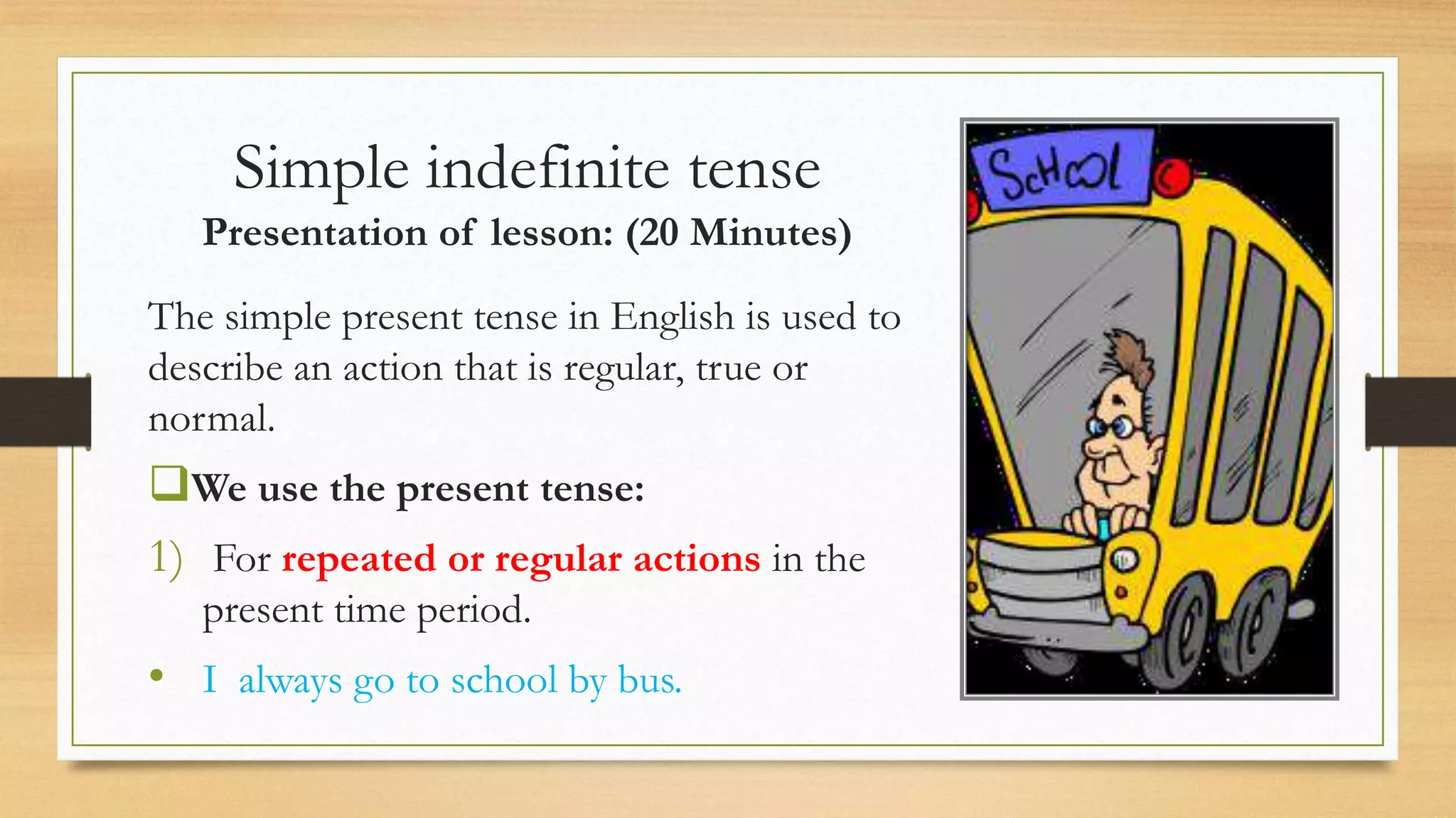 Lesson plan present simple tense | PPTX