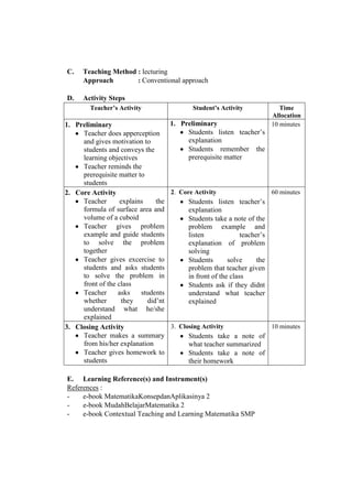 Lesson plan of experimental and control class | DOCX | Homework and ...