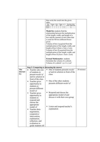 Lesson plan of experimental and control class | DOCX